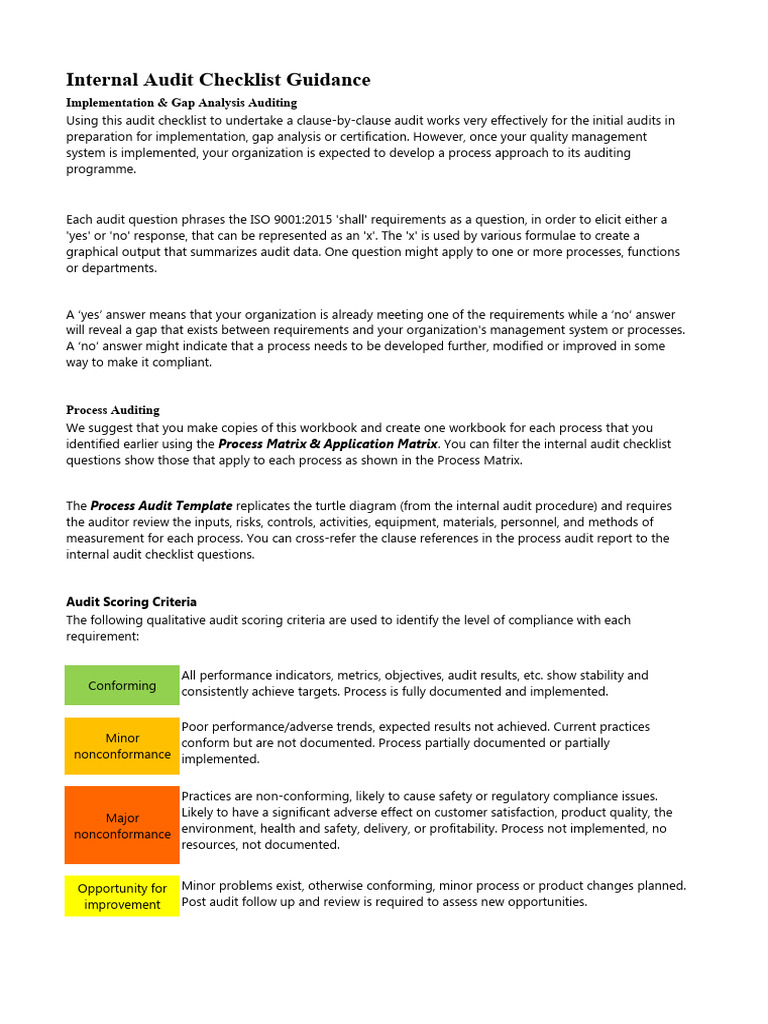 QMS Internal Audit Checklist Demo | Download Free PDF | Audit | Iso 9000