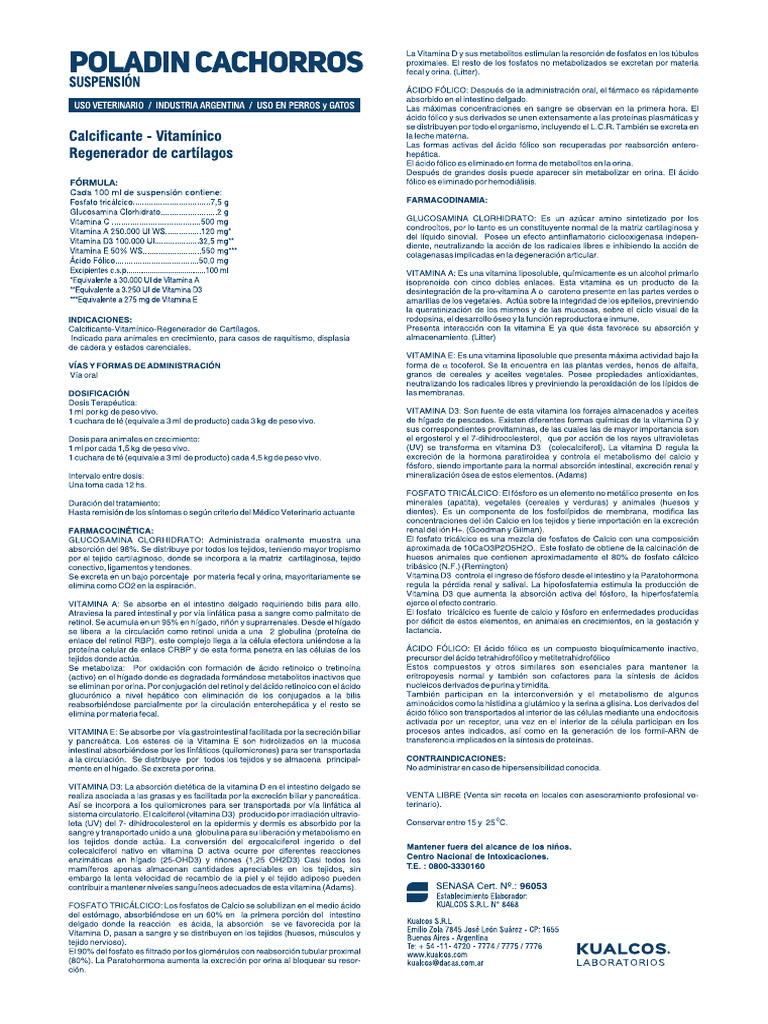Prospecto Poladin Cachorros Suspension | PDF