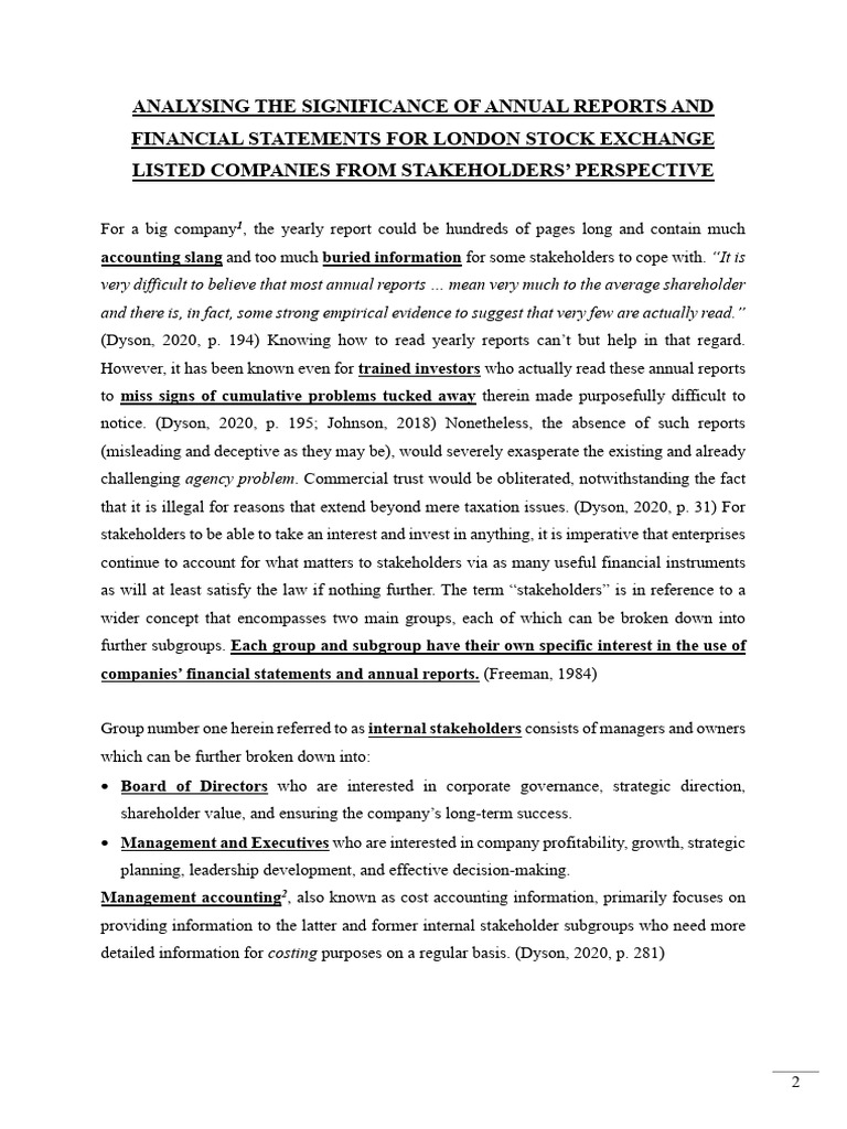 Analysing The Significance of Annual Reports & Financial Statements For ...