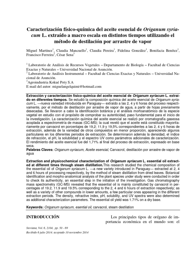Cum L. Extraído A Macro Escala en Distintos Tiempos Utilizando El | PDF | Orégano | Tallo de la ...