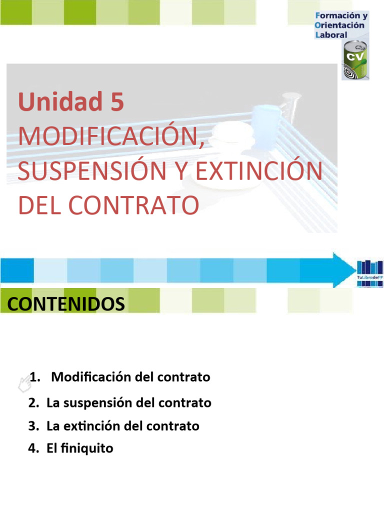 FOL 5 MODIFICACI N, SUSPENSION Y EXTINCI N DEL CONTRATO - 2015, Versi N 97-2003 | PDF
