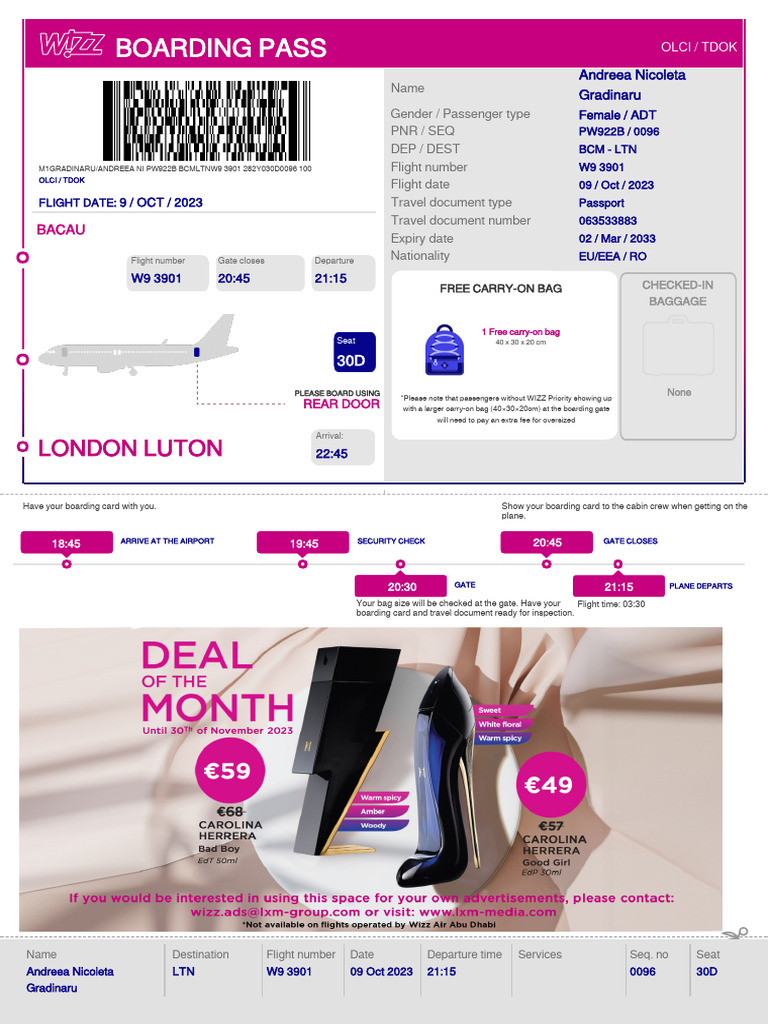 Boarding Pass | PDF | Aviation