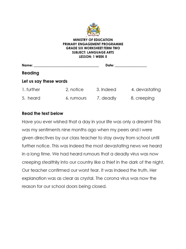Grade 6 Language Arts Weeks 5-8 Worksheets - Term 2 | PDF | Grammatical ...