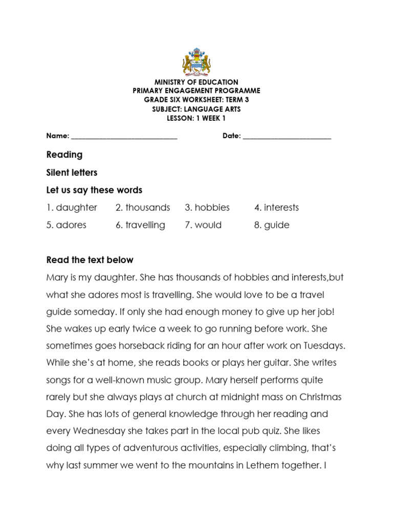 Grade 6 Language Arts Weeks 1-6 Worksheets - Term 3 | PDF | Planets ...