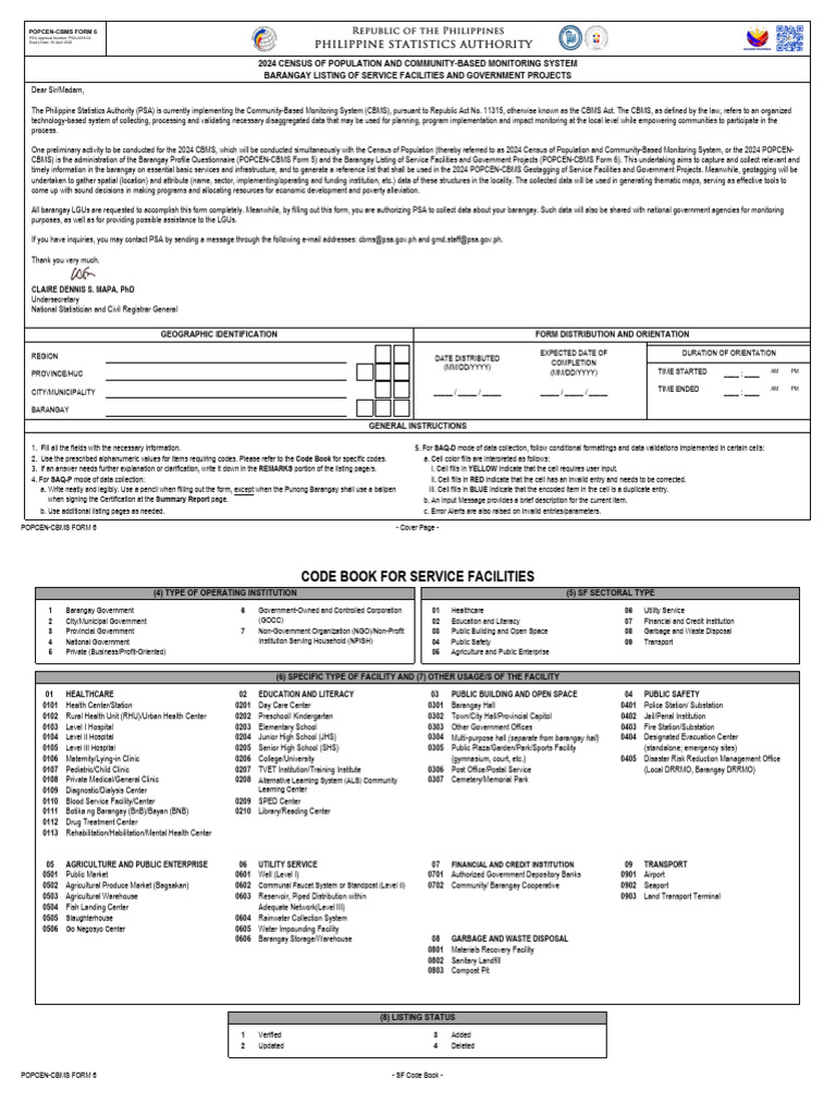 2024 Popcen Cbms Form 6 20240426 Signed | PDF | Municipal Solid Waste ...