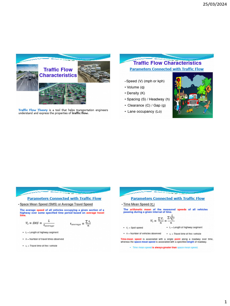 Traffic Flow Characteristics | PDF | Traffic | Road Transport