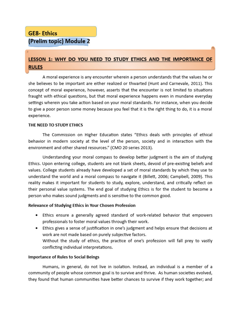 Ethics Module 2... | PDF | Free Will | Virtue