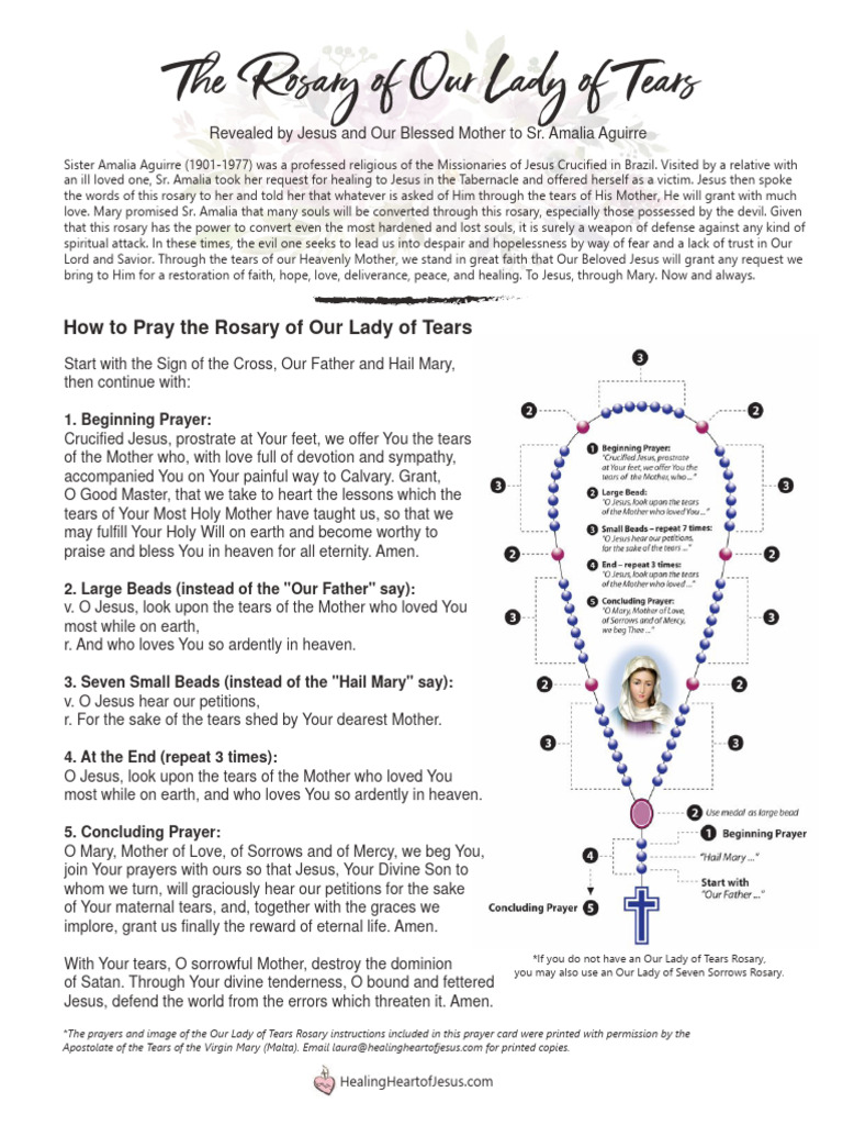 Our Lady of Tears Rosary Guide | PDF | Rosary | Jesus