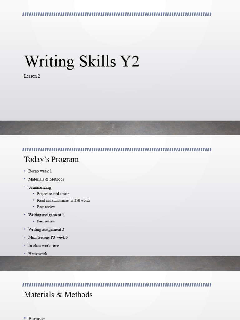 Writing Skills Y2 Lesson 24 | PDF | Prefrontal Cortex | Memory
