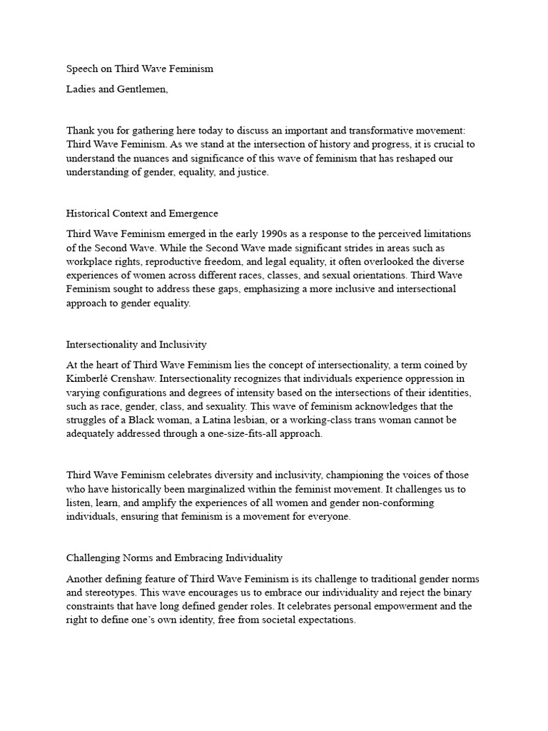 Understanding Third Wave Feminism | PDF | Intersectionality | Gender ...