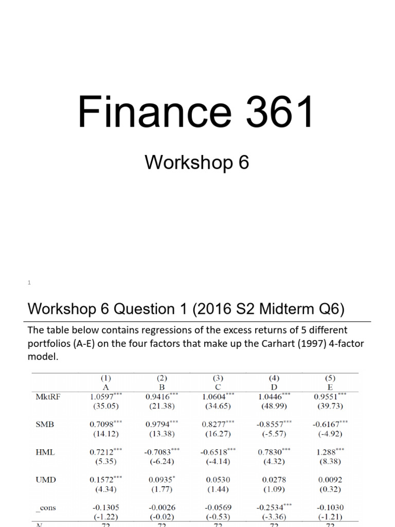 Workshop 6 Suggested Solutions | PDF | Errors And Residuals | Regression Analysis