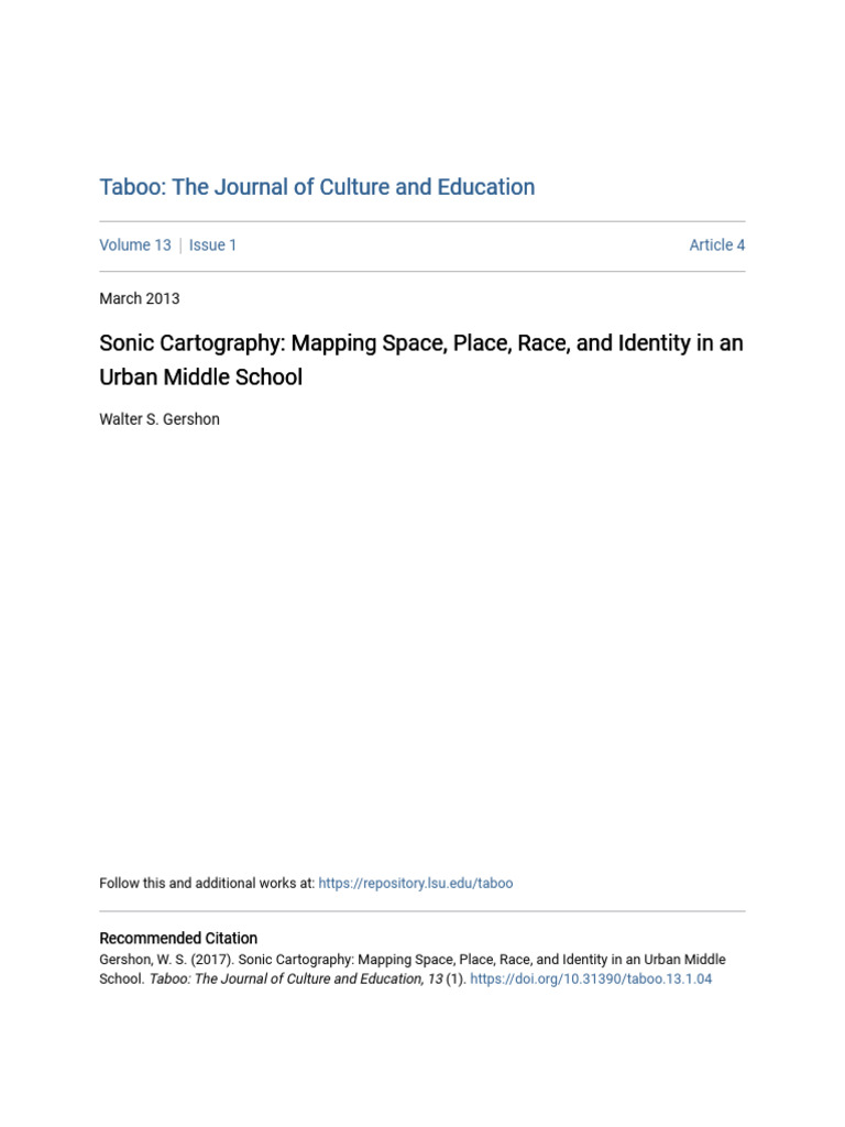 Sonic Cartography Mapping | PDF | Curriculum | Geography