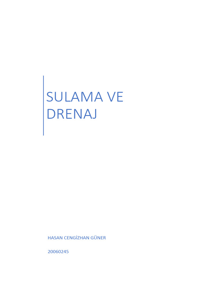 Sulama Ve Drenaj | PDF