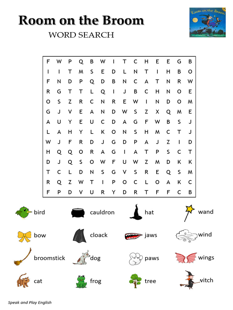 Room On The Broom Word Search Printable Free Download 3 | PDF