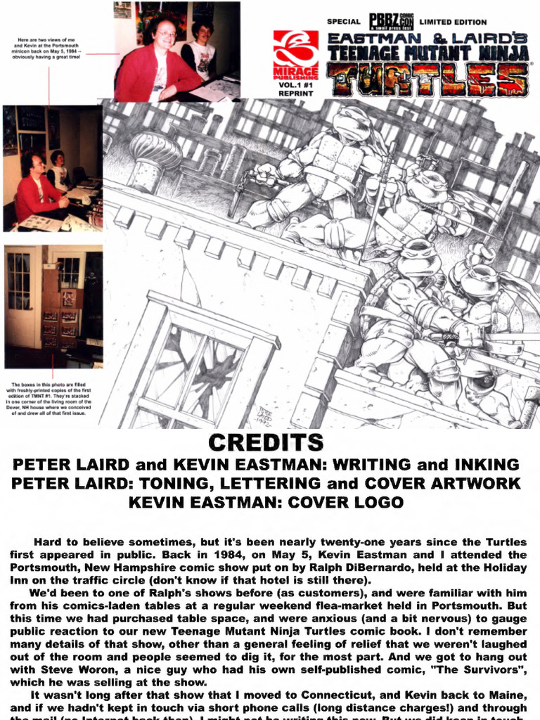 Eastman, Kevin and Laird, Peter - TMNT - Vol. 1, No. 01 | PDF | Comics
