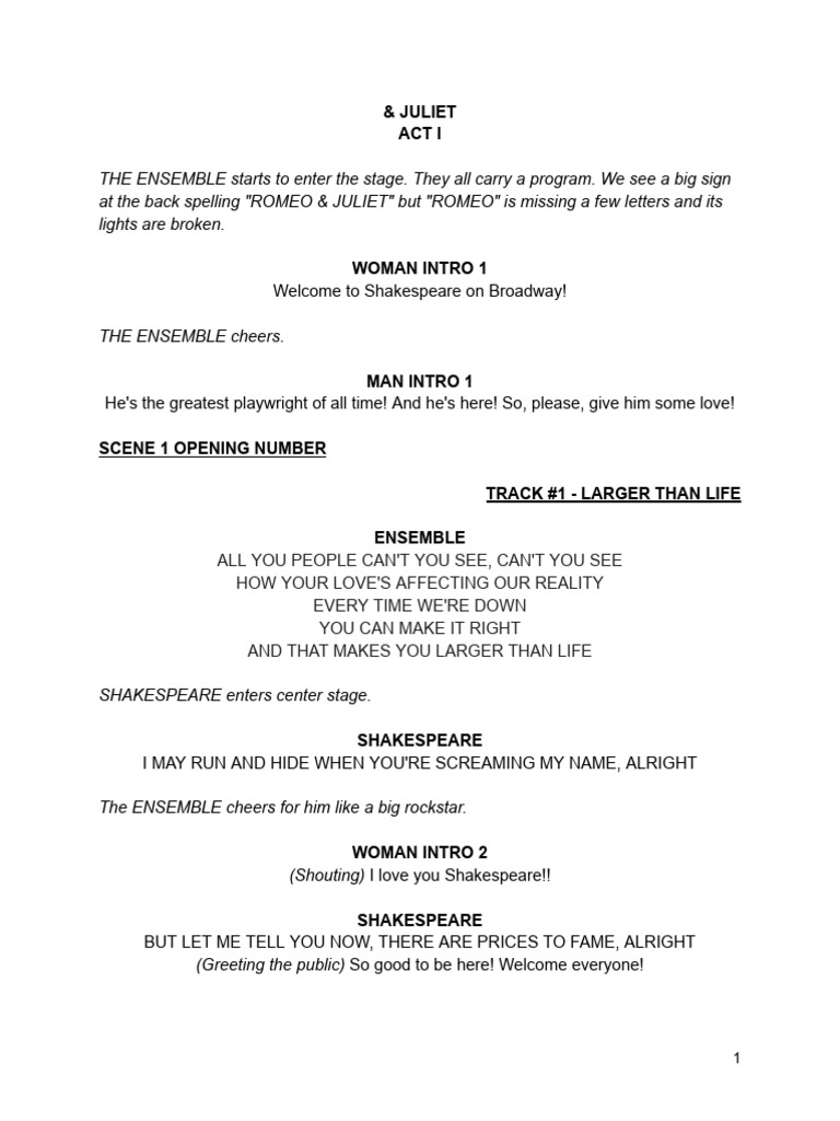 Juliet - Script | PDF | Romeo And Juliet