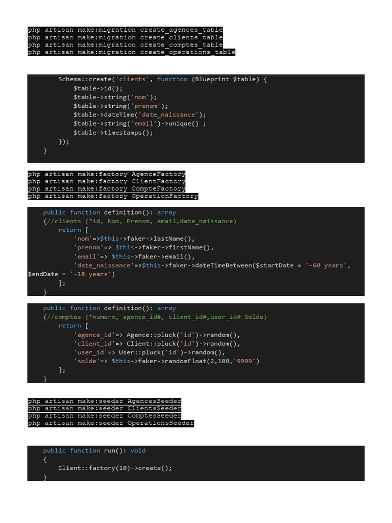 TP 3 Migrate Factory Seeder | PDF | Software | Computer Programming