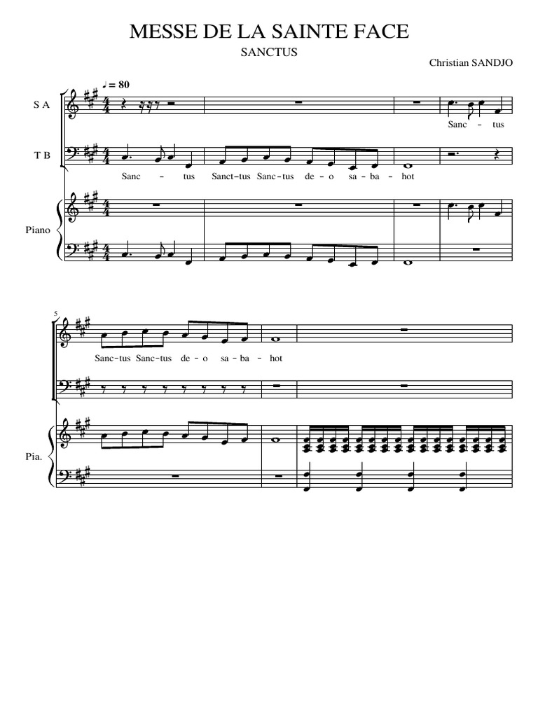 Sanctus de la Messe de la Sainte Face | PDF