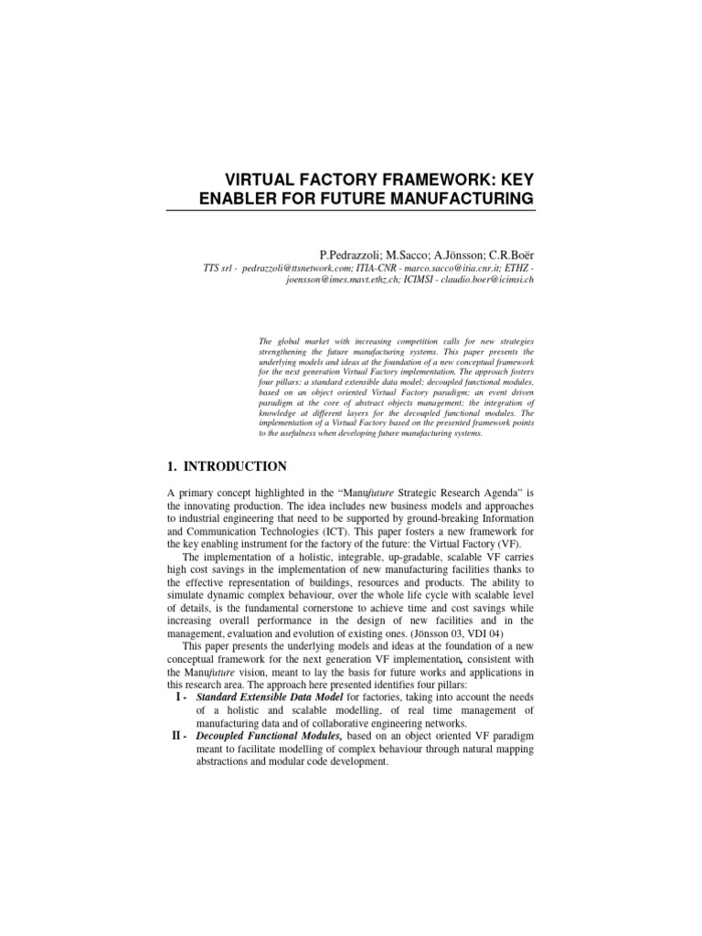 Virtual Factory Framework Key Enabler Fo | PDF | Data Model | Queue (Abstract Data Type)