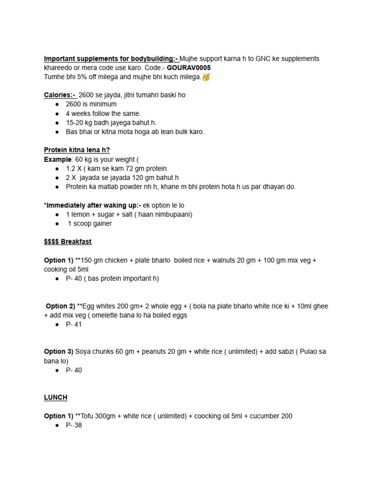 Lean Bulk Diet Plan For Skinny Pdf Foods