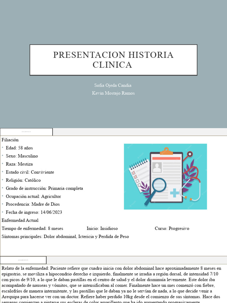 Presentacion Historia Clinica | PDF | Examen físico | Enfermedades y trastornos