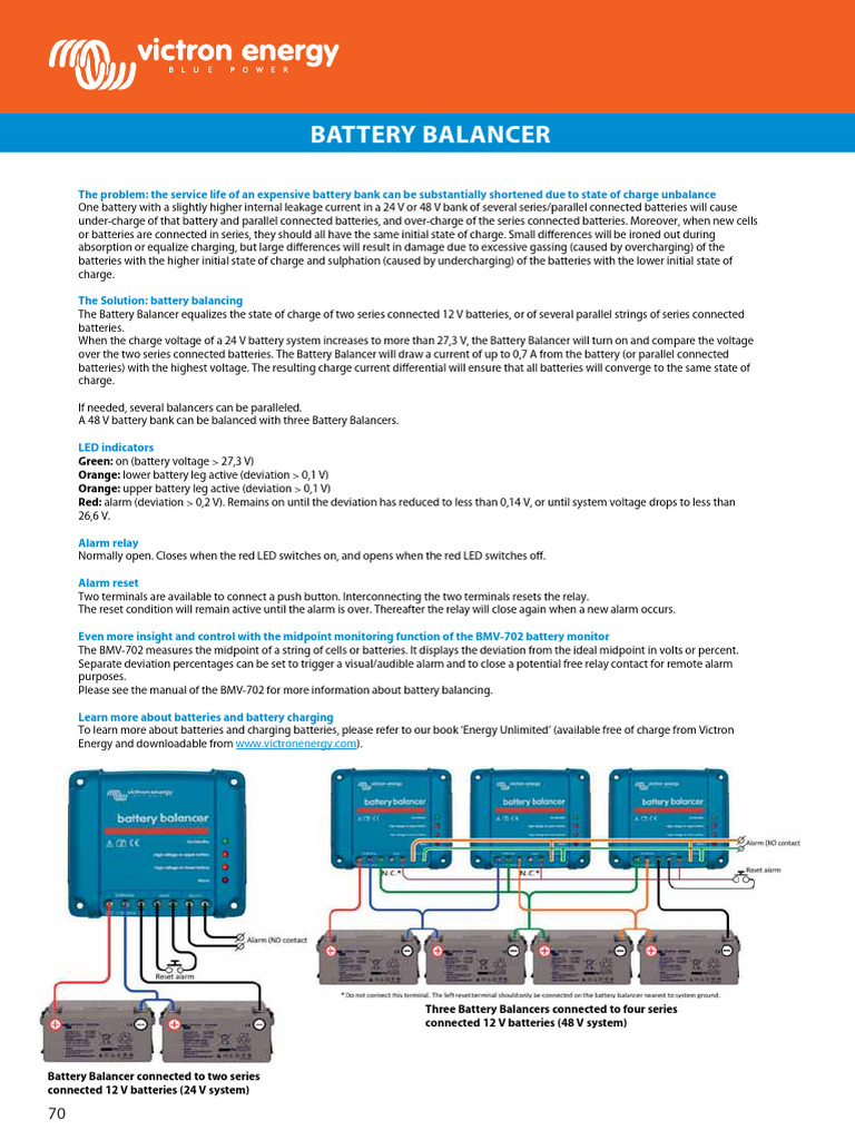 VICTRON Energy - Battery Balancer 70-71 | PDF | Relay | Switch