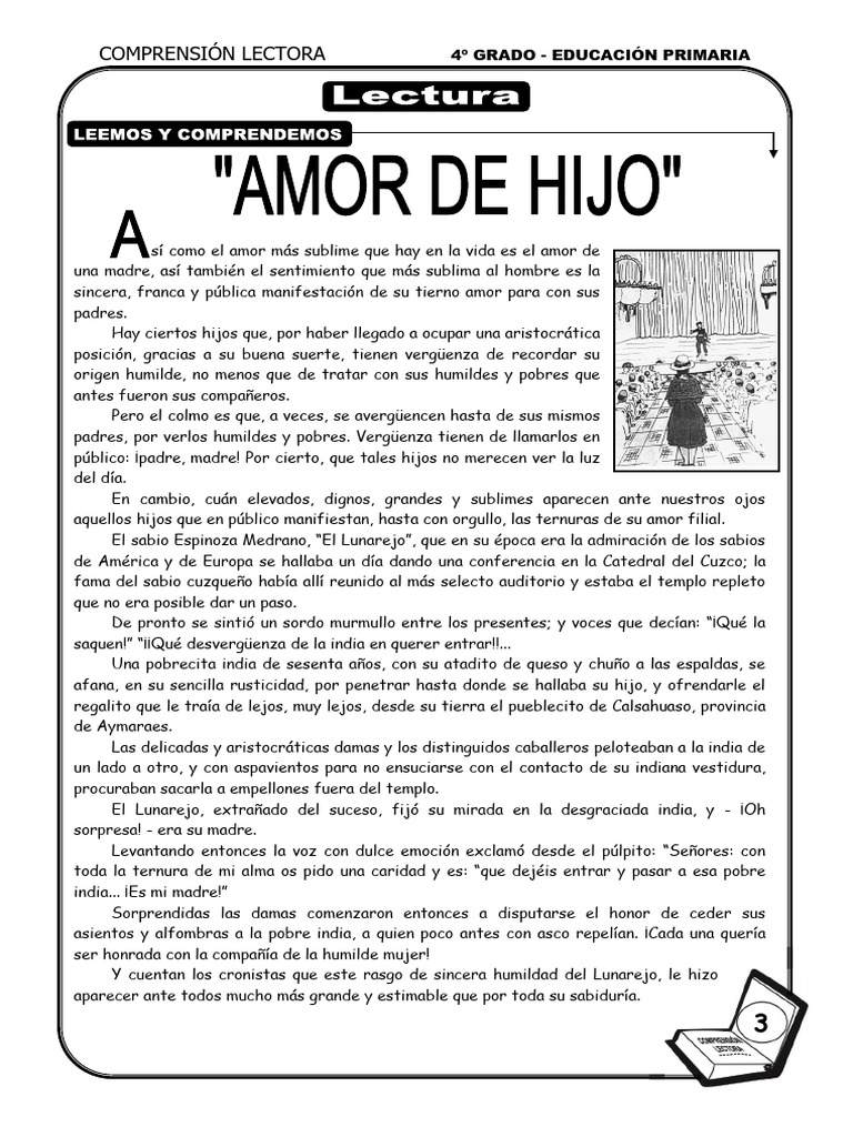 Comprension Lectora Junio | PDF | Amor