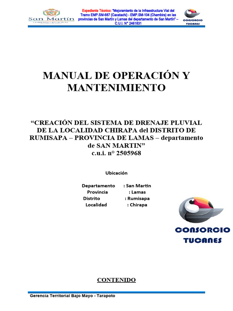Manual de Operacion y Mant. | PDF | Alcantarillado | Lavado de manos