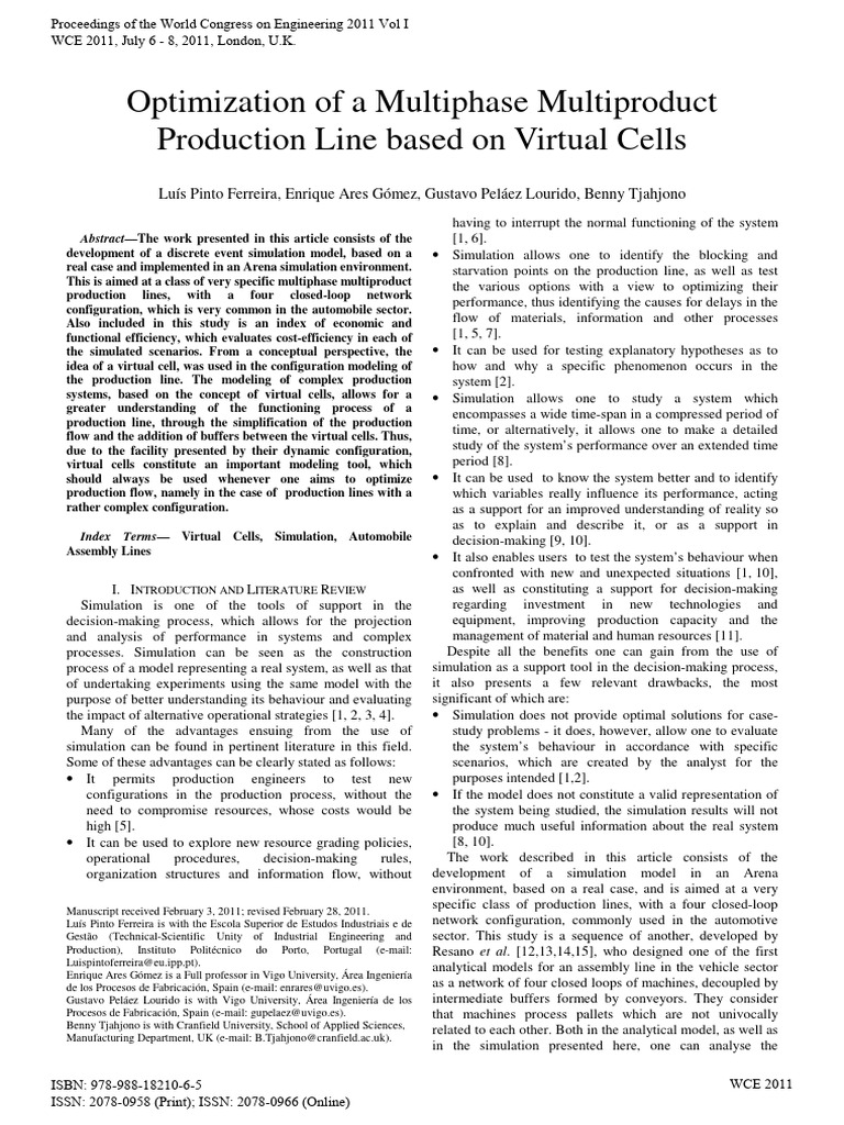 Optimization Of A Multiphase Multiproduc Pdf Simulation Visual Basic For Applications