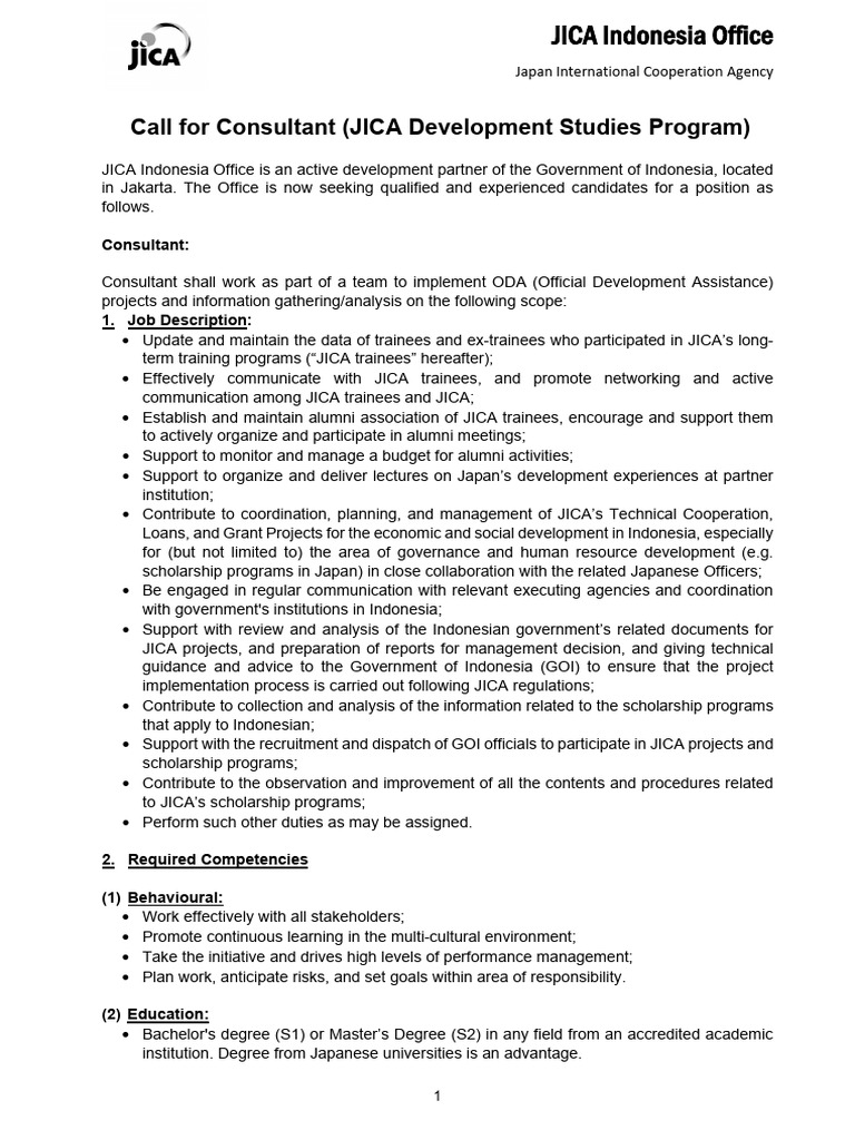 JICA | PDF | Indonesia | Official Development Assistance