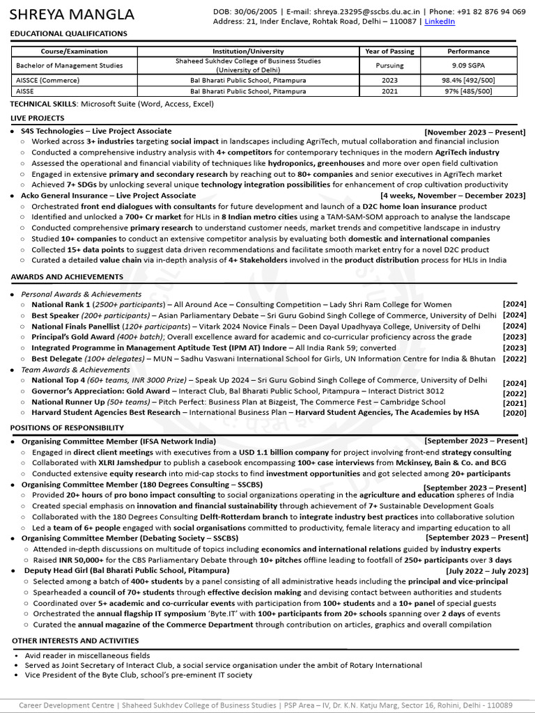 resume | PDF | Business | Economies