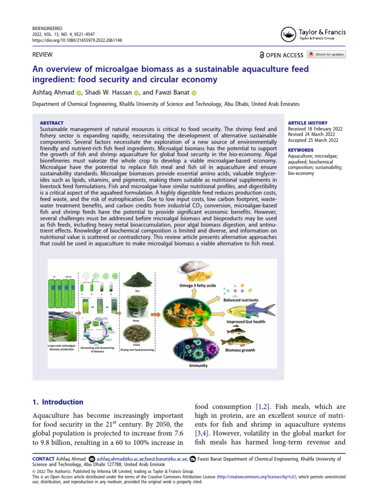 An Overview Of Microalgae Biomass As A Sustainable Pdf Omega 3