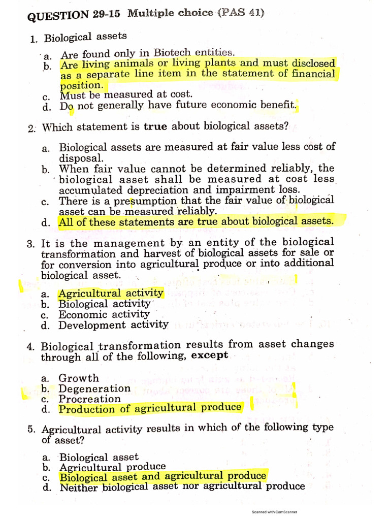 Chapter 29 - Biological Assets | PDF