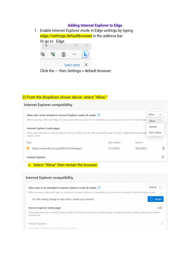 Adding Internet Explorer to Edge | PDF