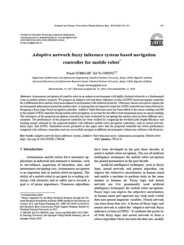 Fitee 1700206 | PDF | Fuzzy Logic | Robot