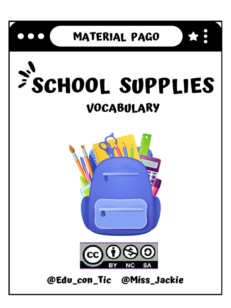 School Supplies Vocabulary 2 | PDF | Salud y bienestar
