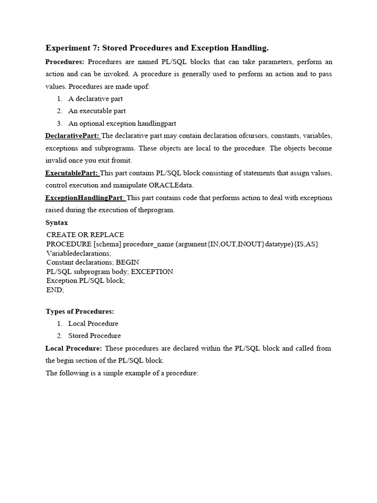 Experiment Project | PDF | Pl/Sql | Sql