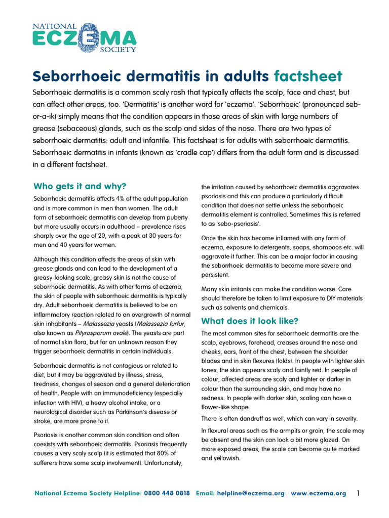 Adult Seborrhoeic Dermatitis Guide | PDF | Dermatitis | Topical Medication