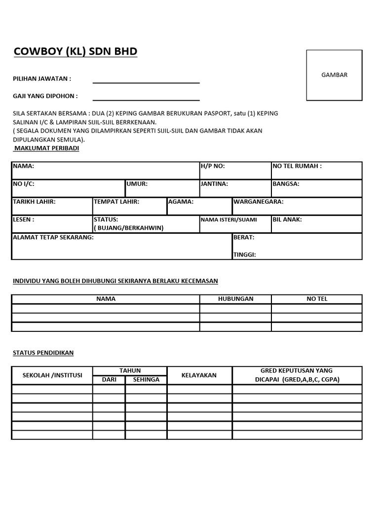 1 Application Form Signed | PDF | Karier & Perkembangan