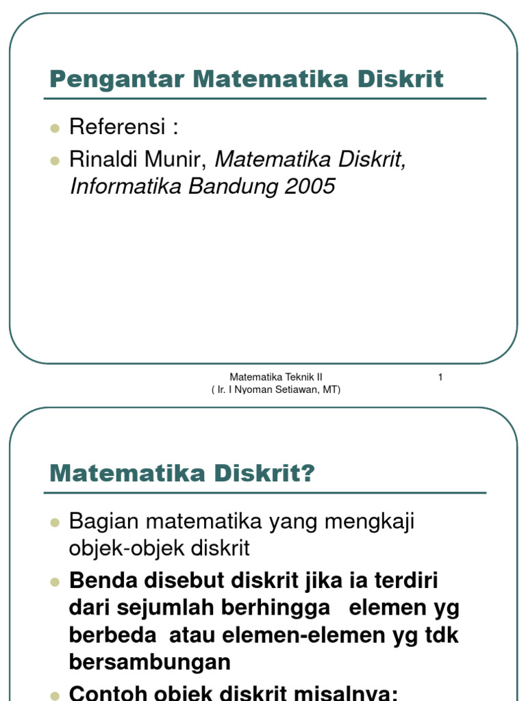 Adoc - Pub Pengantar Matematika Diskrit | PDF