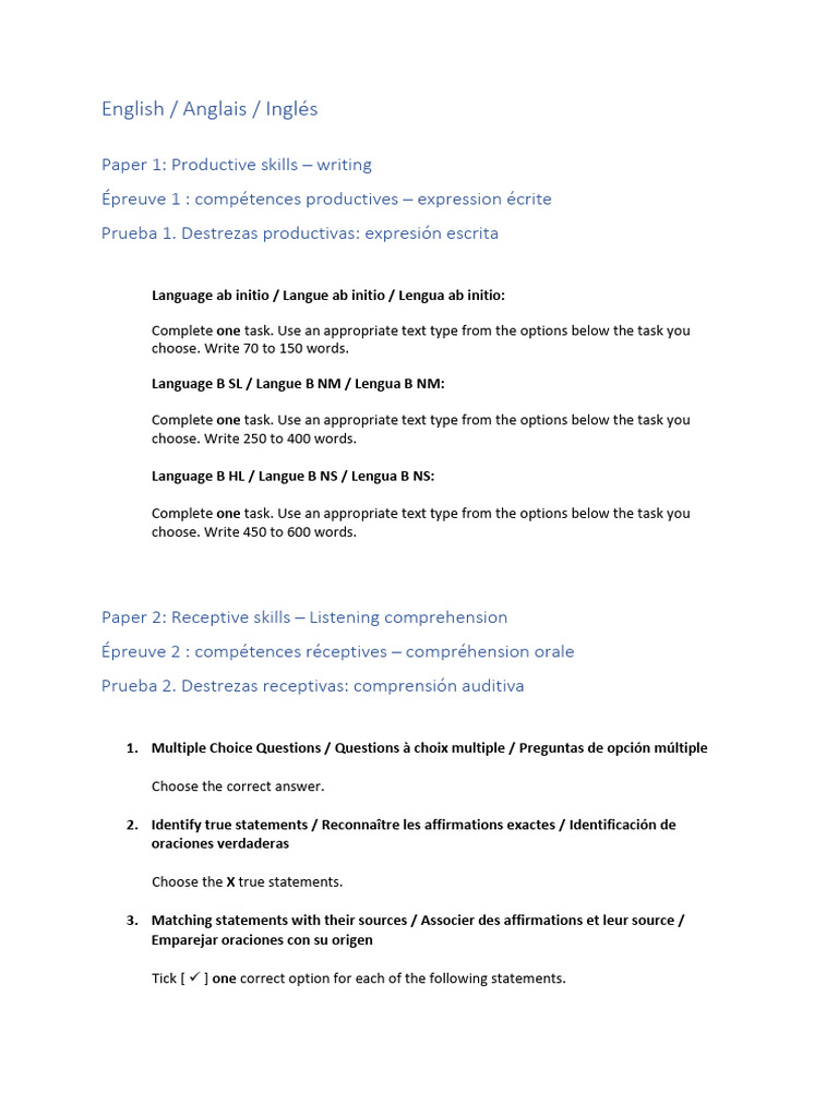Question Types IB English | PDF | Cognitive Science | Language Mechanics