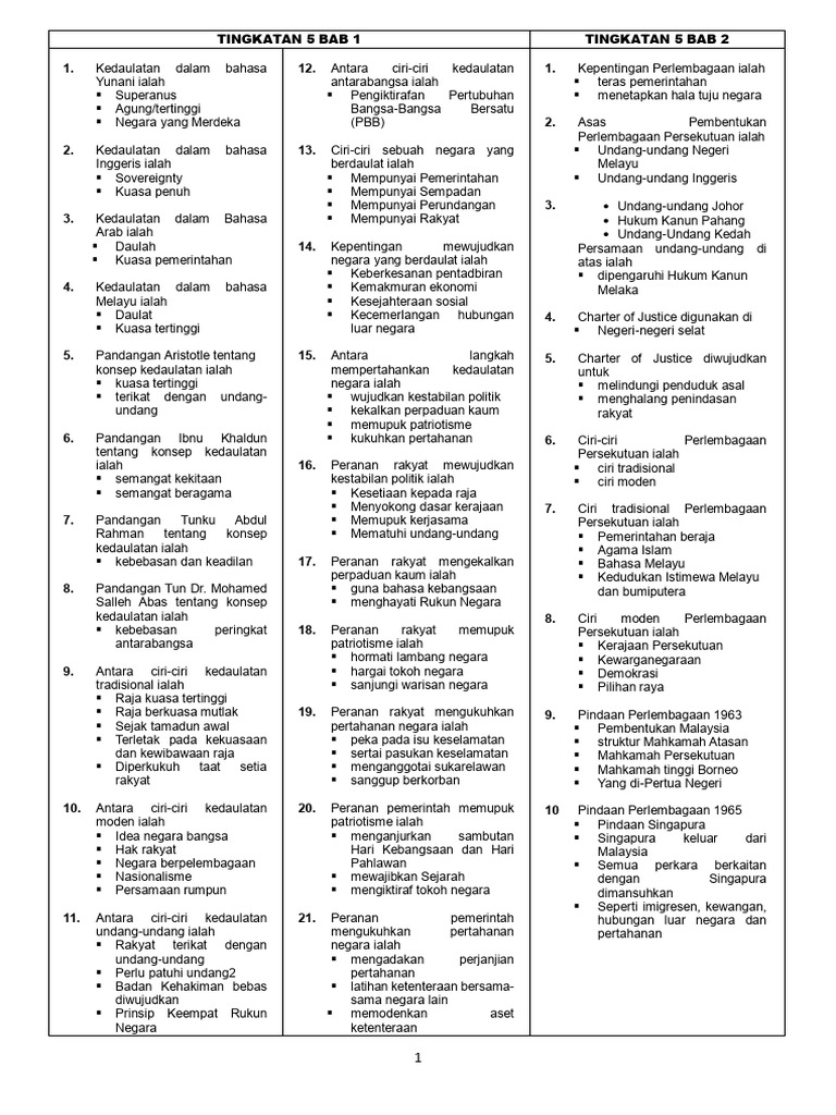 NOTA BACAAN KERTAS 1 F5 Sej | PDF
