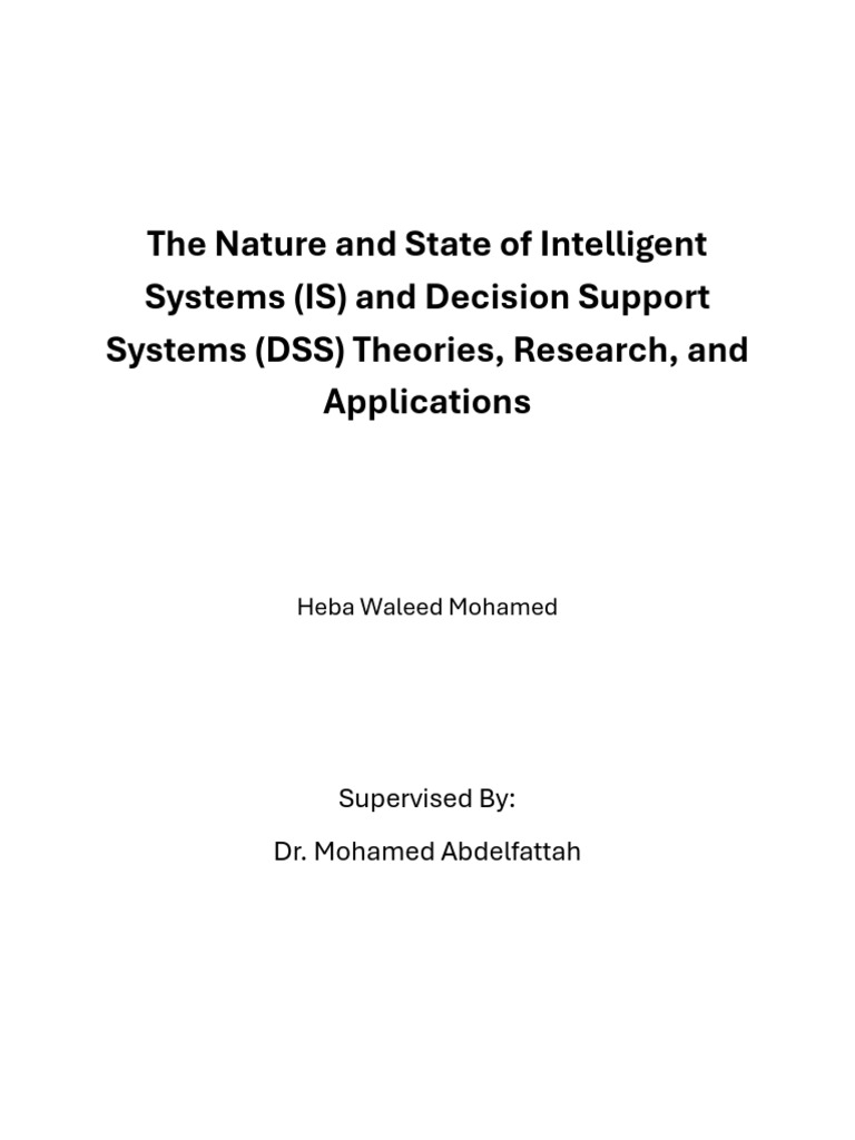 Exploring The Impact of Intelligent Systems and Decision Support A ... Exploring The Impact of Intelligent Systems and Decision Support A ...