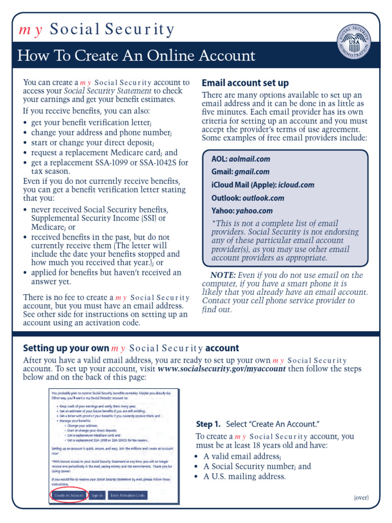 Create Your My Social Security Account | PDF | Social Security (United ...