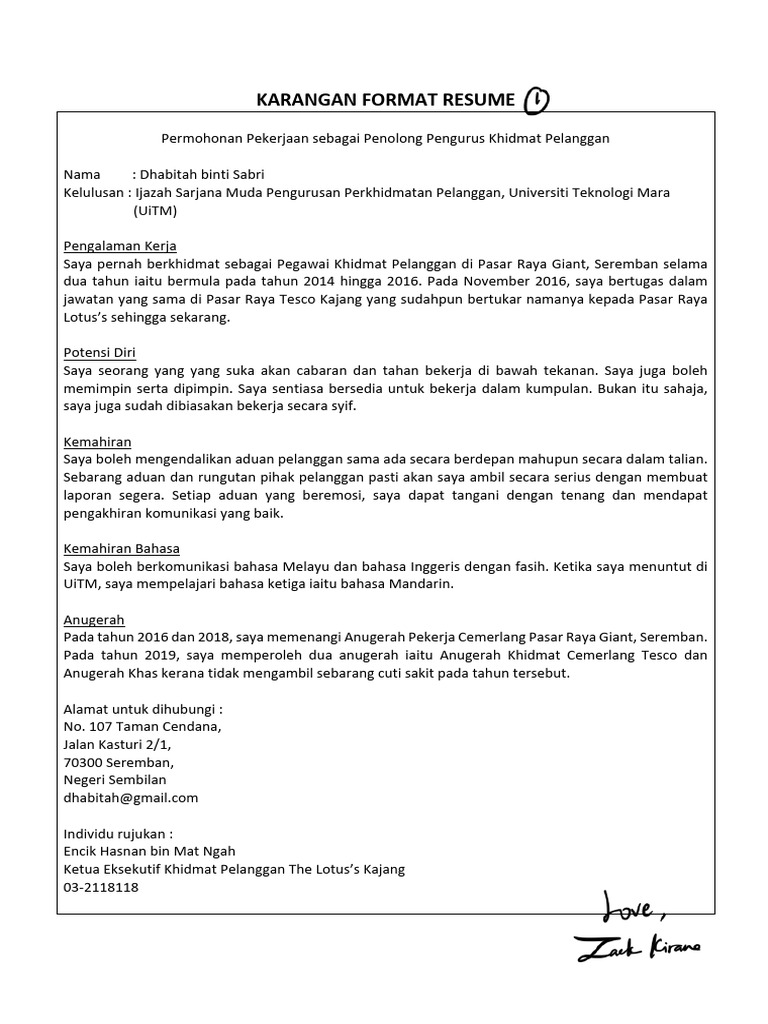 Karangan Format Resume | PDF