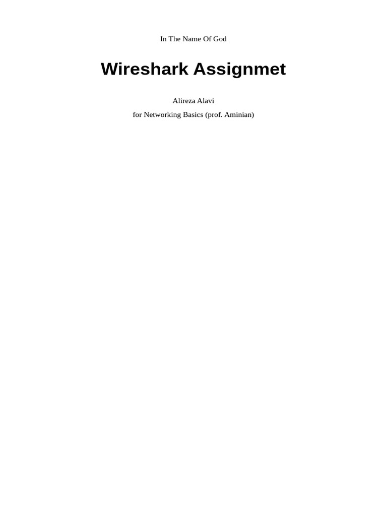 Wireshark_Assignment | PDF | Internet | Computer Networking
