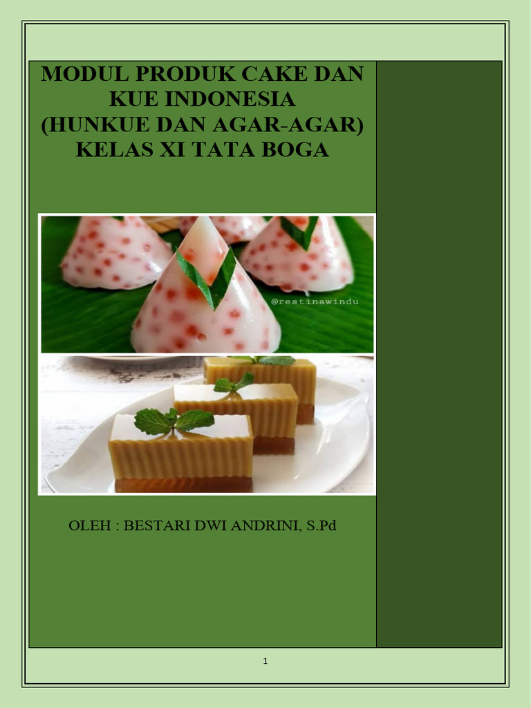 Modul Kue Indonesia: Hunkue & Agar-Agar | PDF