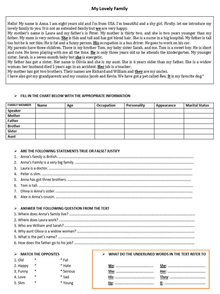 11 Reading (My Lovely Family) | PDF