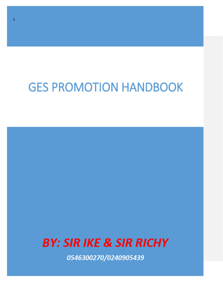 Ges Promotion Handbook | PDF | Budget