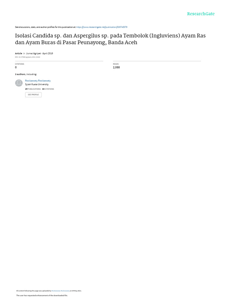 Isolasi Candida SP Dan Aspergilus SP Pada Tembolok | PDF | Teknologi ...